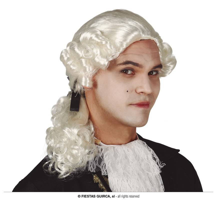 Peruka męska, białe włosy XVIII wiek - Be Art